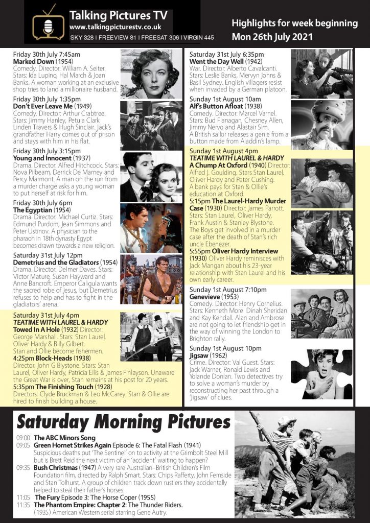 TV Highlights | Talking Pictures TV