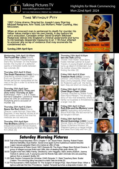 TV Highlights | Talking Pictures TV