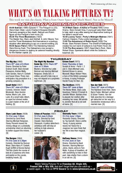TV Highlights – Talking Pictures TV