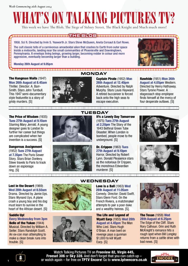TV Highlights – Talking Pictures TV