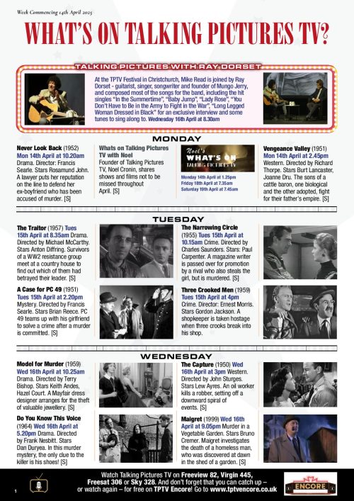 TV Highlights – Talking Pictures TV