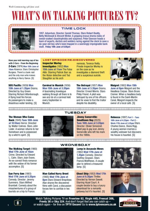 TV Highlights – Talking Pictures TV